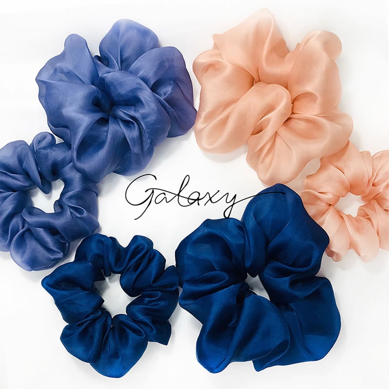 Organza Flower Silk Scrunchie THE GALAXY | RachelSilk | United States