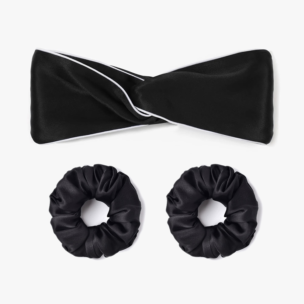 Women Silk Twisted Headband and Scrunchies Set | RachelSilk | United States