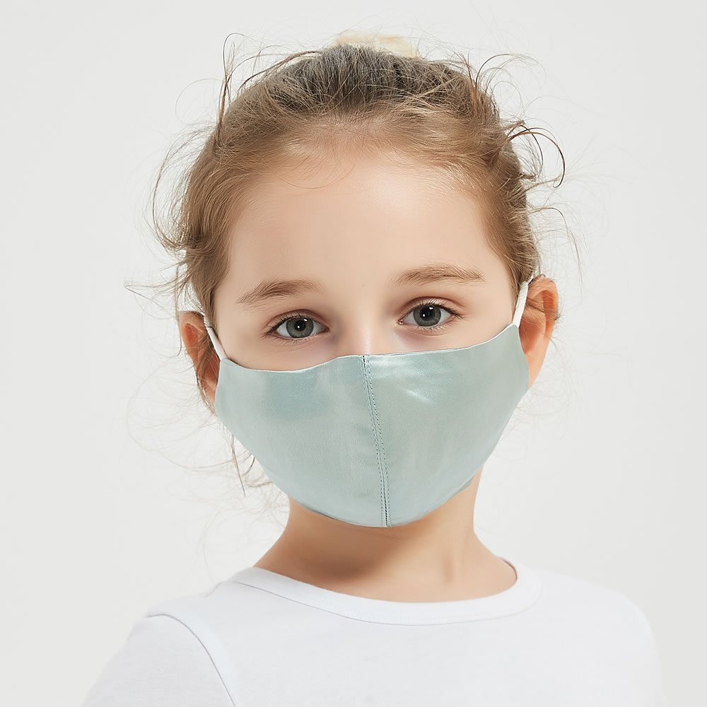 Kids Washable Silk Face Mask With Cute Print Handmade Embroidery For ...