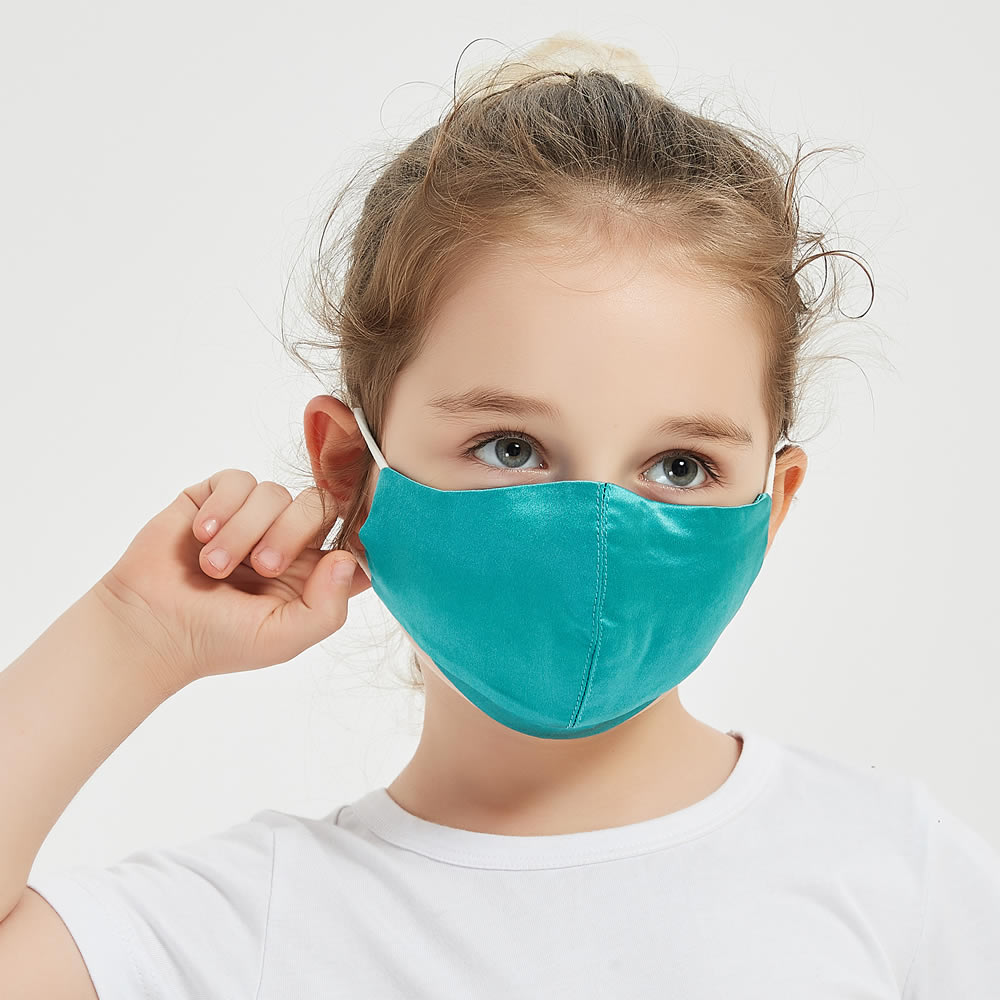 Kids Washable Silk Face Mask With Cute Print Handmade Embroidery For ...