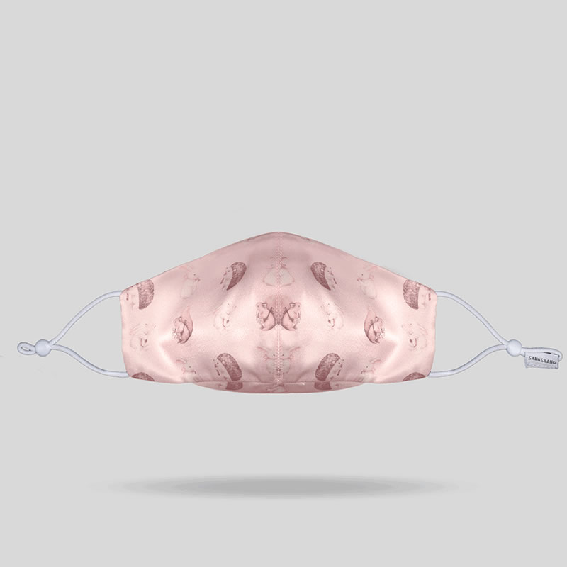 Kids Washable Silk Face Mask With Cute Print Handmade Embroidery For ...