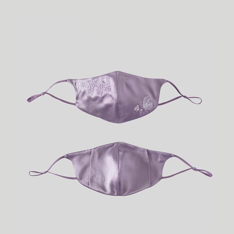 Luxurious Silk Face Mask with Embroidery and Hand Pasted Diamonds ...