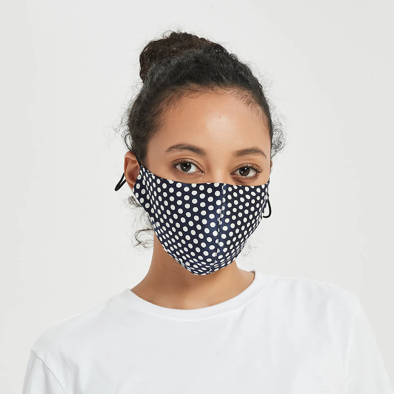 Large Printed Silk Face Mask With Stripe Dot Stars Patterns ...
