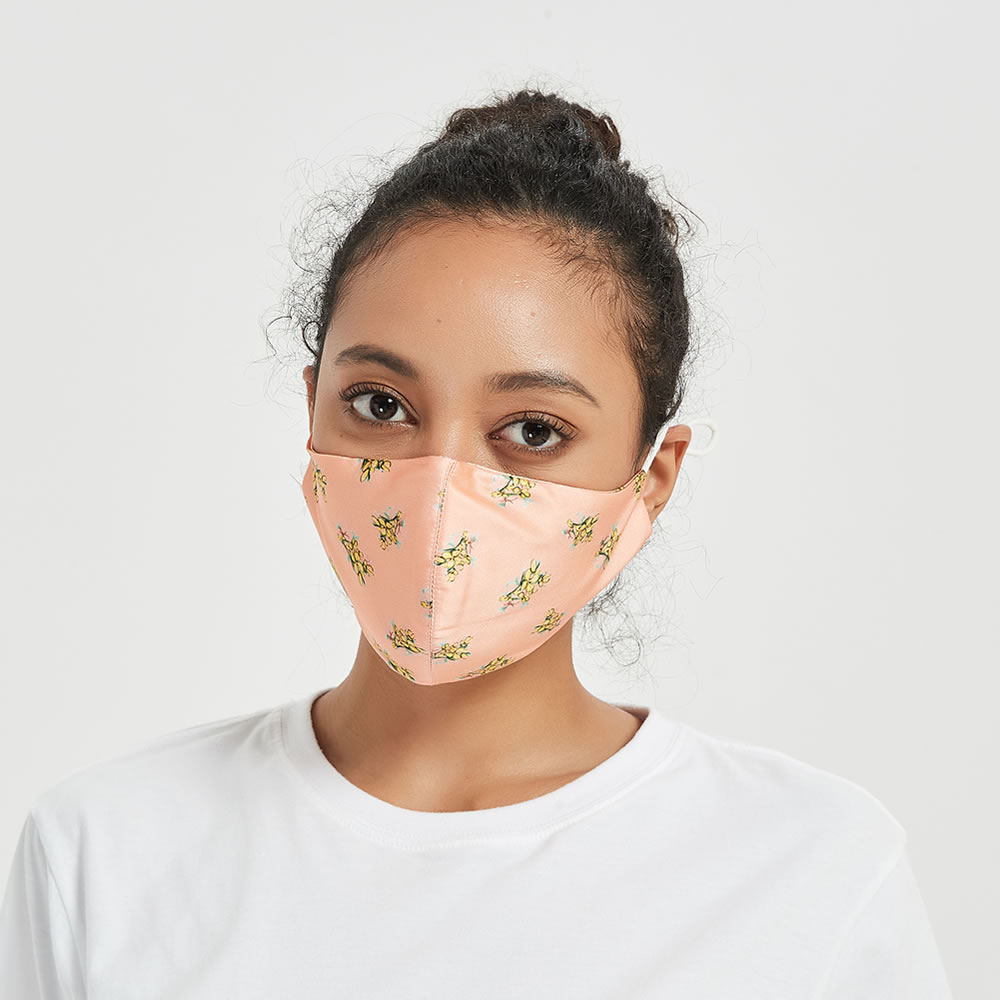 Large Printed Silk Face Mask With Stripe Dot Stars Patterns ...