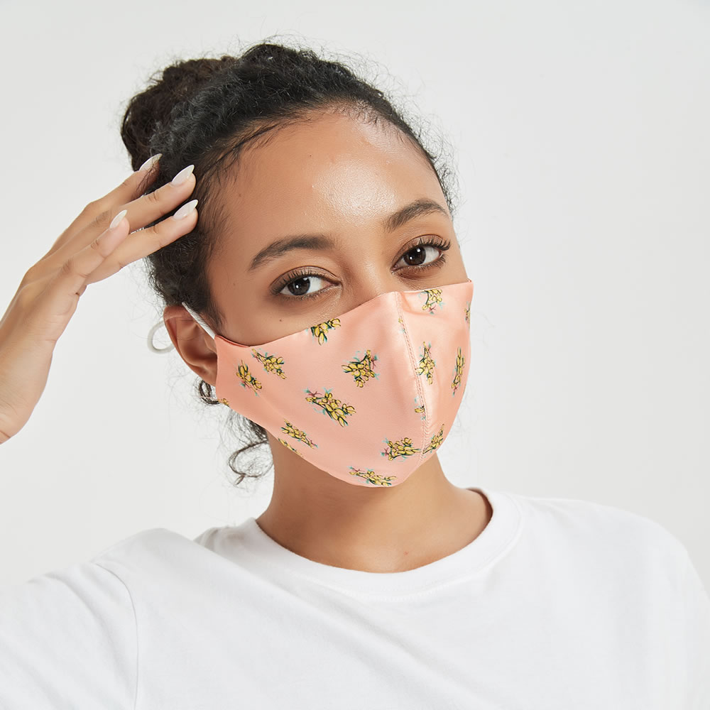 Large Printed Silk Face Mask With Stripe Dot Stars Patterns ...