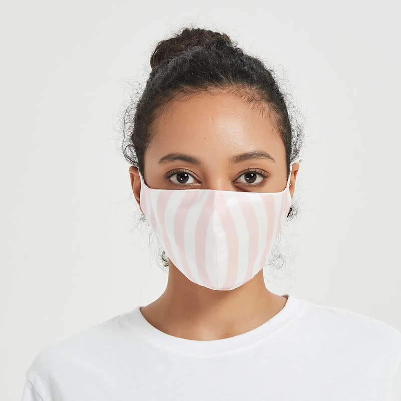 Large Printed Silk Face Mask With Stripe Dot Stars Patterns ...