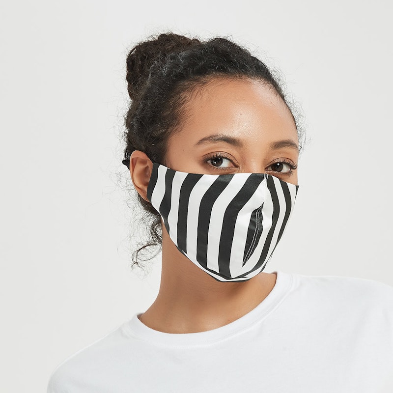 Large Printed Silk Face Mask With Stripe Dot Stars Patterns ...