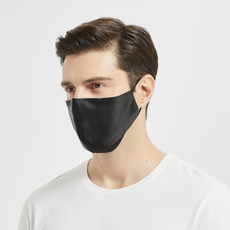 Large Printed Silk Face Mask With Stripe Dot Stars Patterns ...