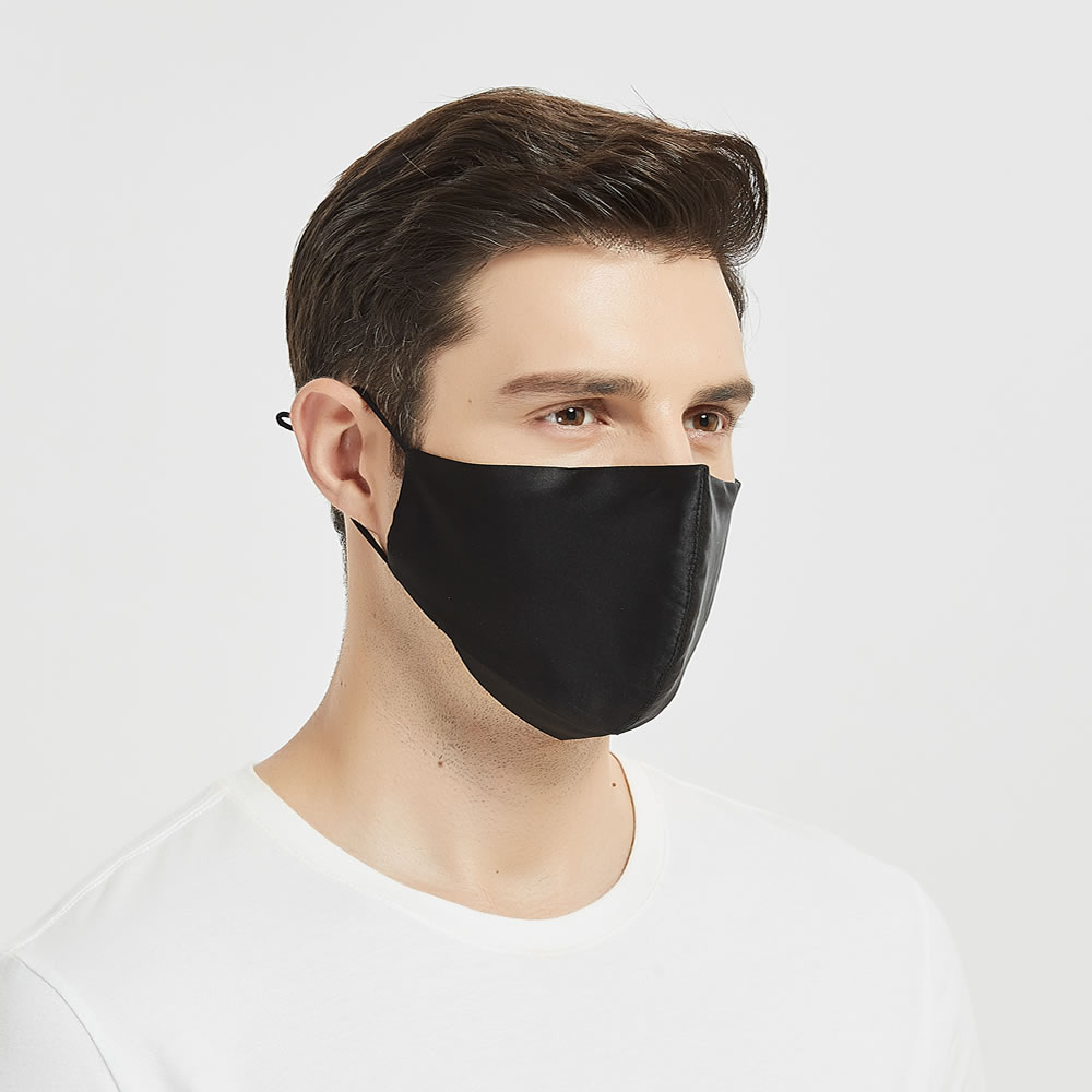 Large Printed Silk Face Mask With Stripe Dot Stars Patterns ...