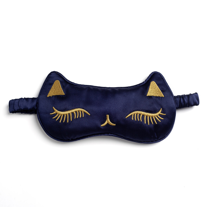 Embroidered Cat Shaped Silk Sleep Eye Mask | RachelSilk | United States