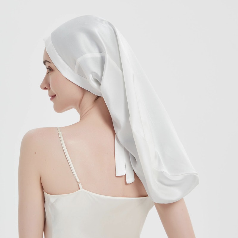 Long Silk Bonnet with Ribbon | 19 Momme | RachelSilk | United States
