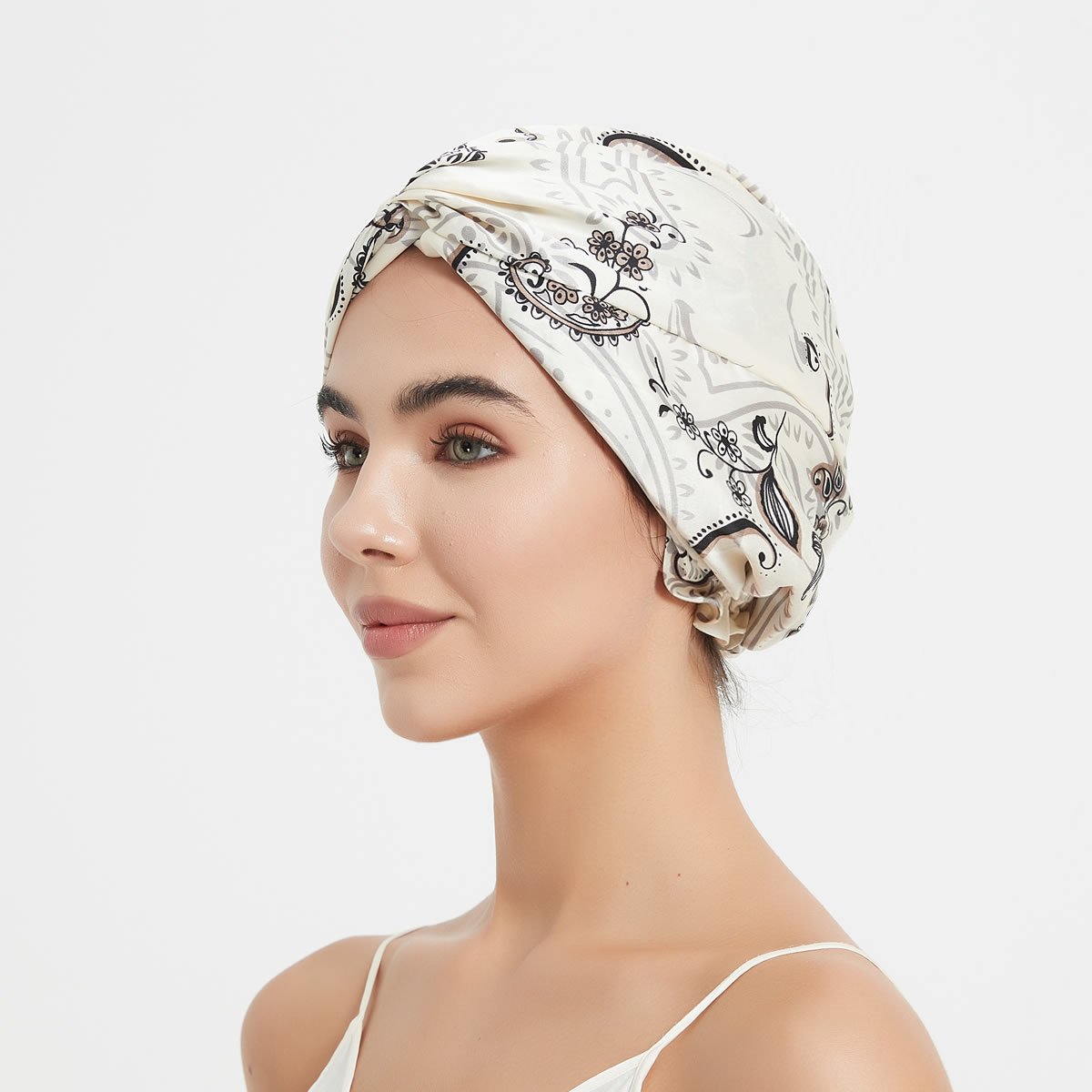 Silk Twisted Bonnet | Floral Print | Double Layered | RachelSilk ...