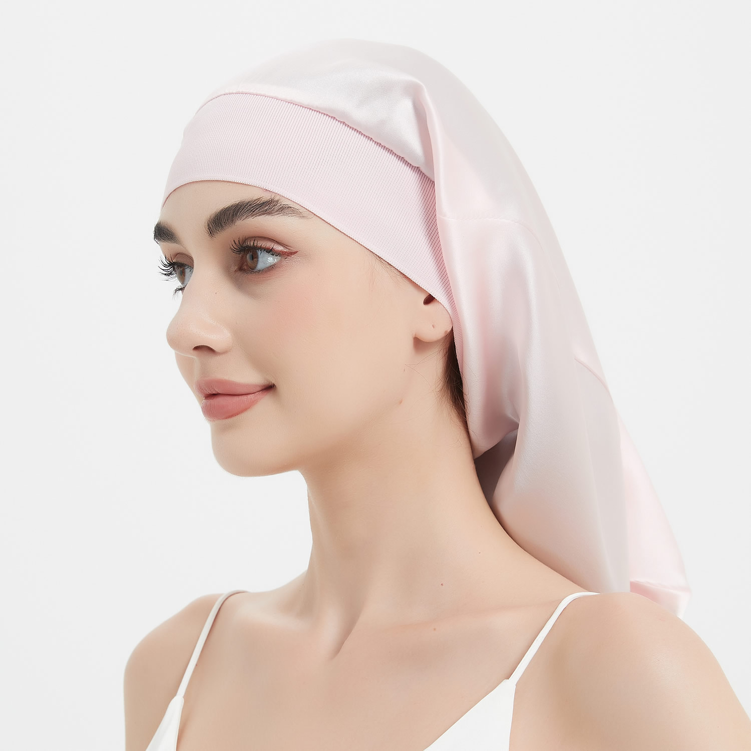 Long Silk Night Cap with Wide Elastic Band | 19 Momme | RachelSilk ...