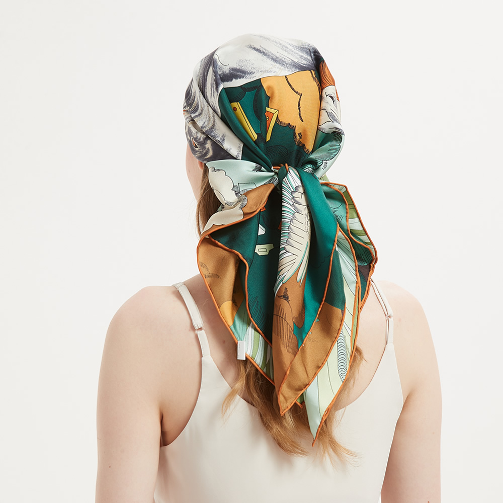 Silk Twill Scarf 90 | THE JUNGLE | RachelSilk | United States