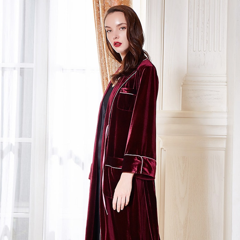 RachelSilk Chic Full Length Velvet Silk Robe | RachelSilk | United States