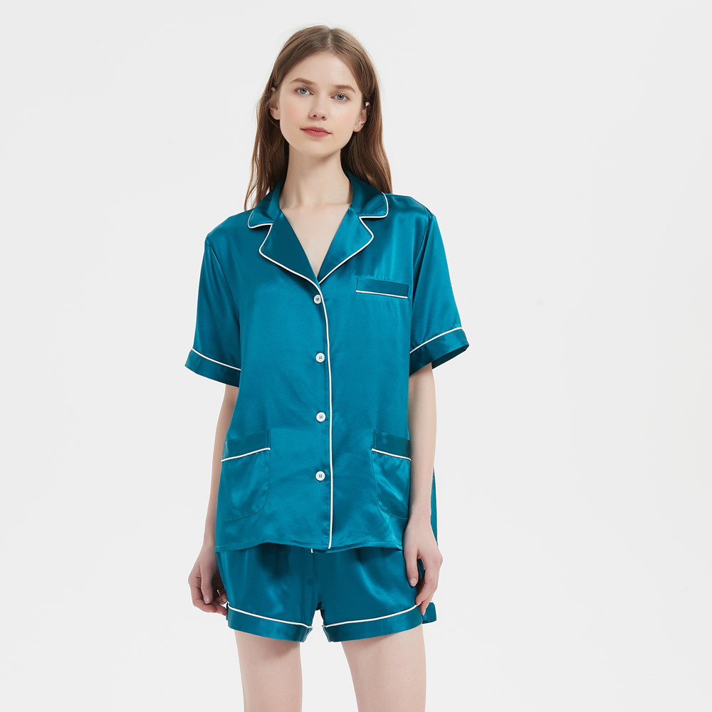 22 Momme Summer Women Short Silk Pajamas | RachelSilk | United States